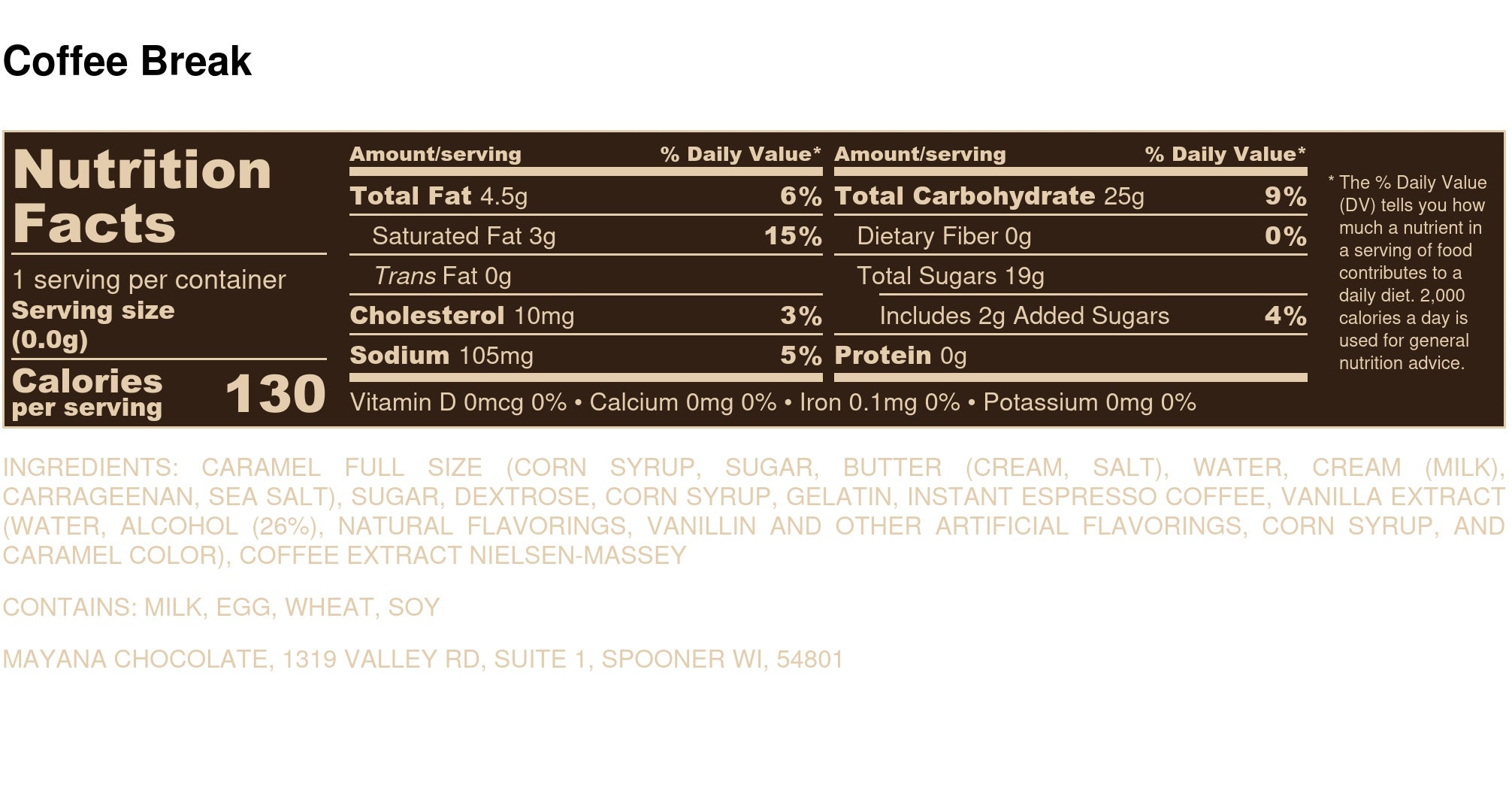 Coffee Break Bar // 10 Count – Mayana Chocolate